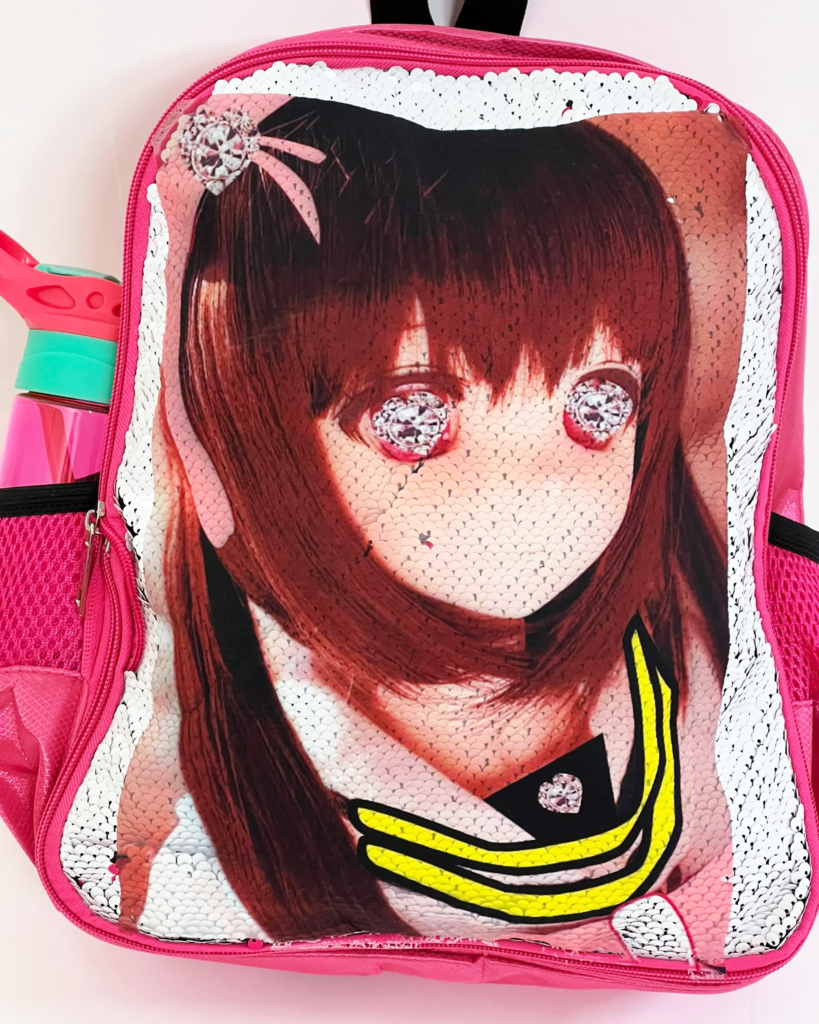 Cute Anime Design Backpack | Personalised Flip Sequins Backpacks for ...