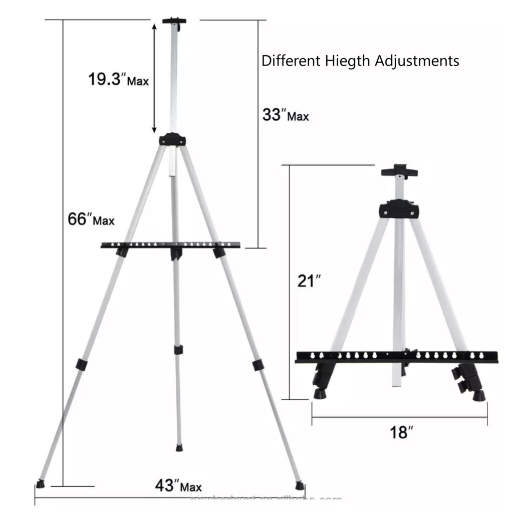 Reinforced Artist Easel Stand | Extra Thick Aluminium Tripod Display ...
