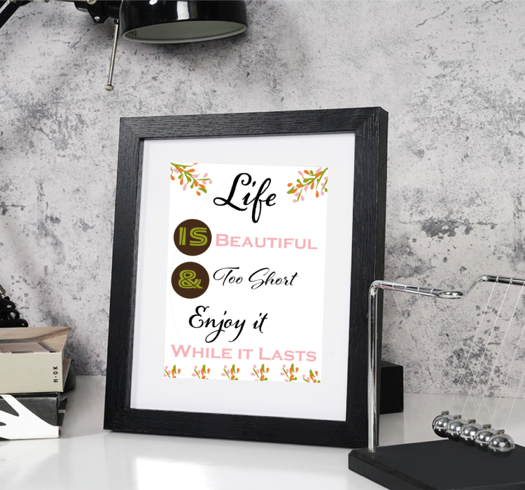 LIFE QUOTE | Frame with Inspirational Quote | Modern Miniature MDF ...