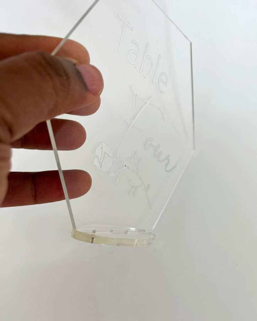 Personalised Acrylic Wedding Table Name Stand with Rose Detail ...