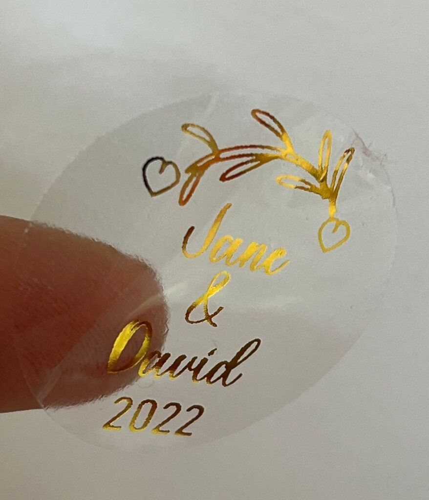 24pcs Wedding Stickers | Personalised Transparent Wedding Favour ...